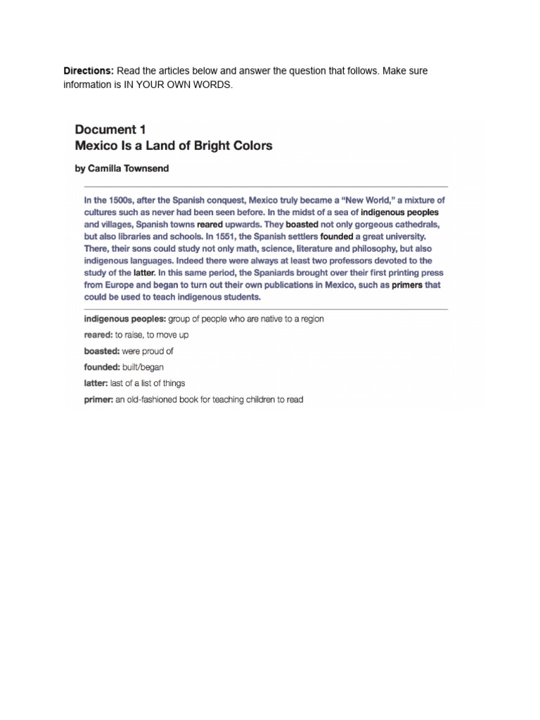 CHARLES WEI - Part A Mexico Pre-Assessment | PDF