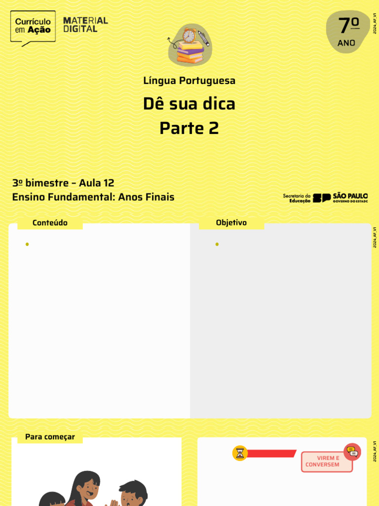 Dê Sua Dica Parte 2: Língua Portuguesa | PDF