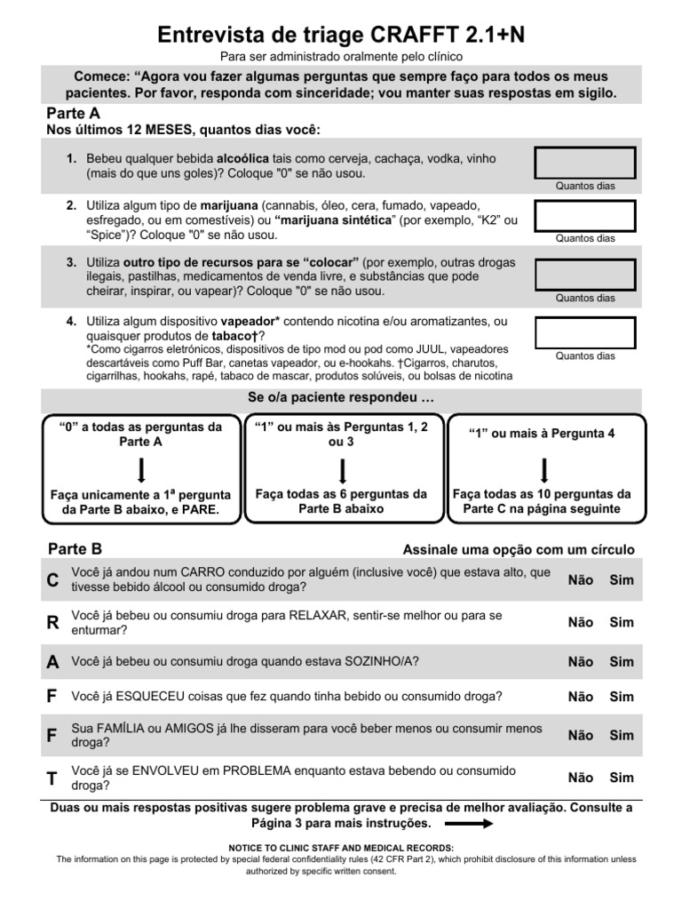 Como avaliar o CRAFFT | PDF
