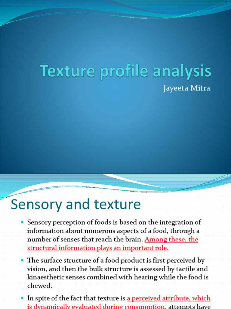 Texture Profile Analysis | PDF