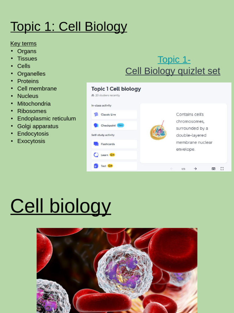 Topic 1 Cell Biology | PDF