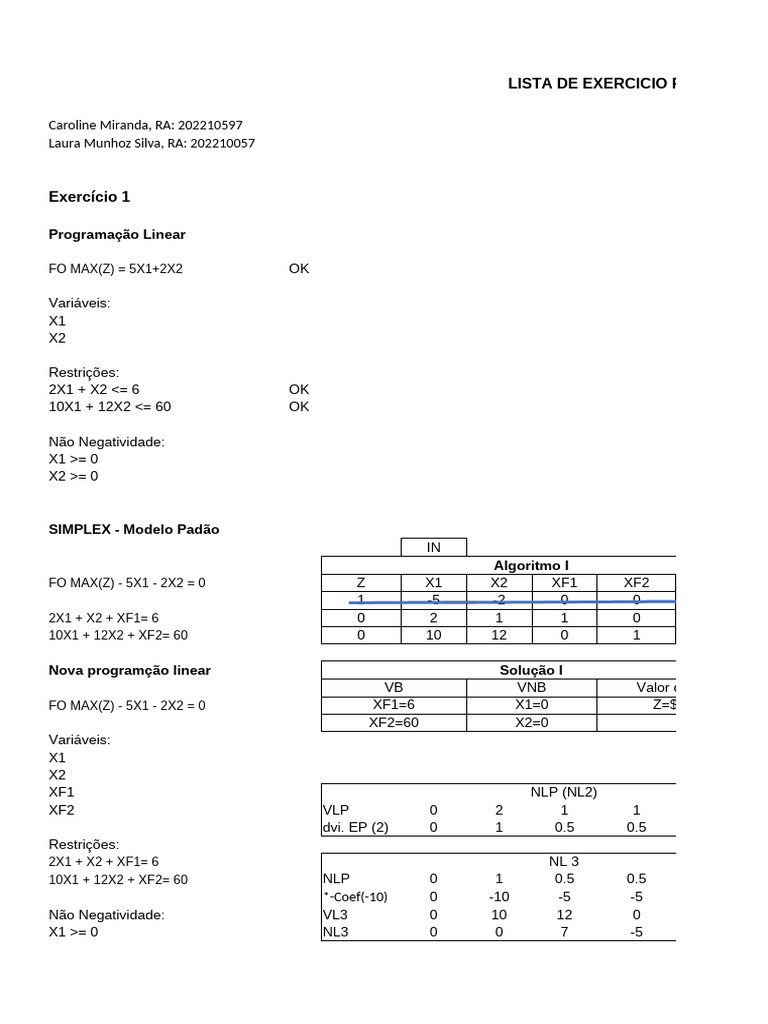Lista de Exercício - PO | PDF