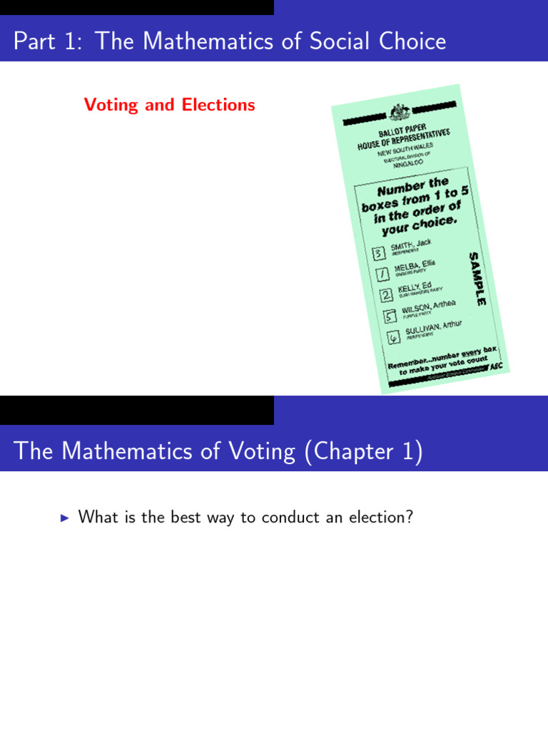 math of voting chapter 1 | PDF