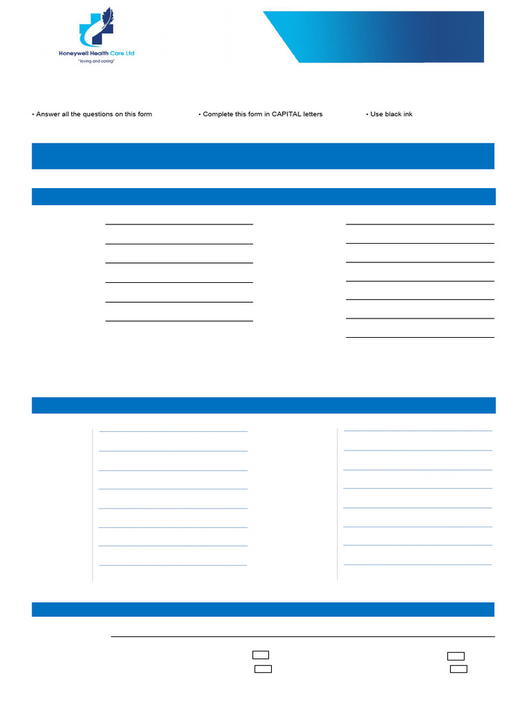 Honeywell Healthcare Nurse-HCA Application Form | PDF