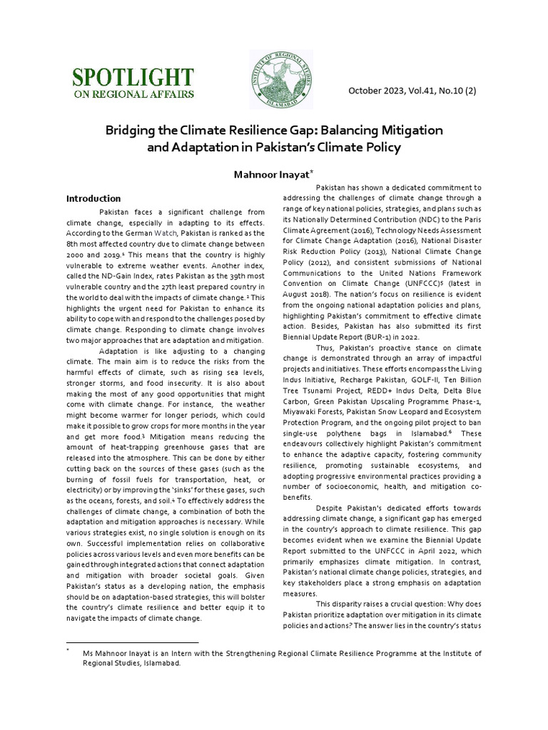 Bridging The Climate Resilience Gap | PDF