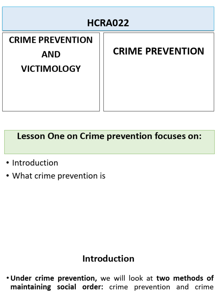 Levels of Crime Prevention Explained | PDF | Crime Prevention | Crimes