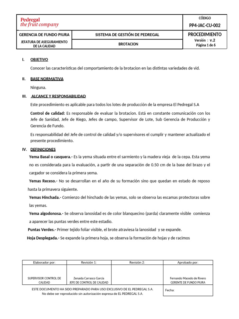 PP4-JAC-CU-002 Brotacion | PDF