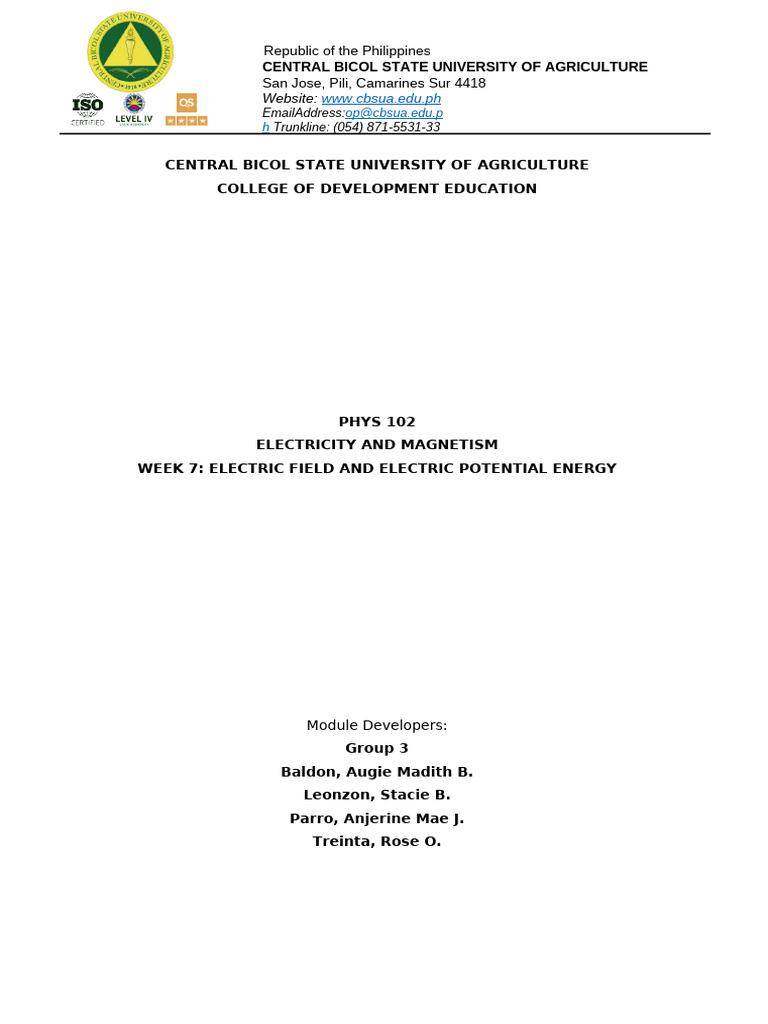 Group 3 - Revised Module - Electric-field-And-Potential-Energy (WEEK 7 ...