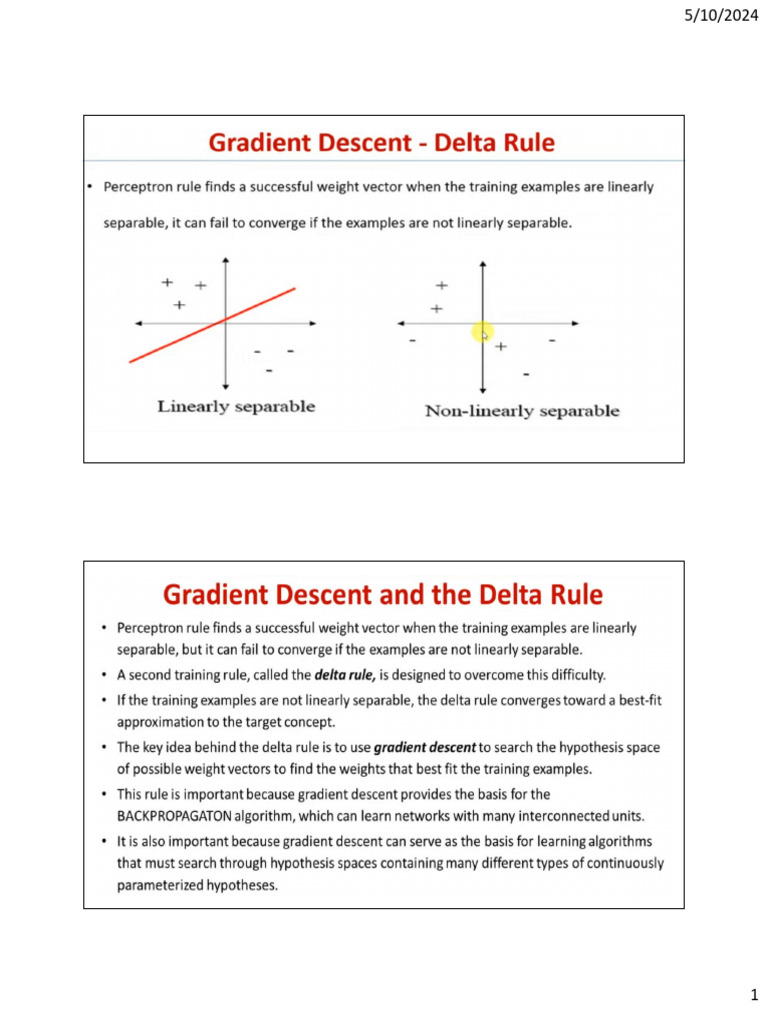 ML-4-Gradient Descent - Delta Rule | PDF
