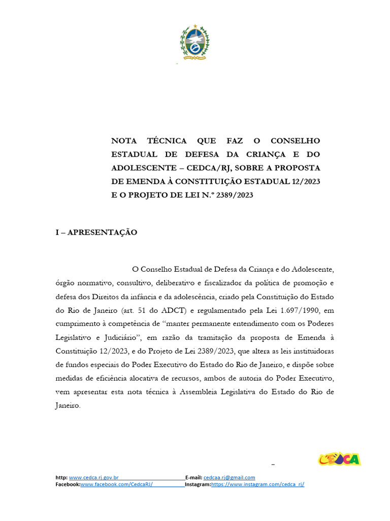Nota Técnica PL Uso Fundo Fia | PDF