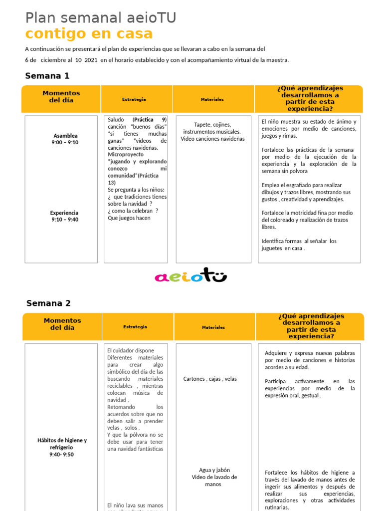 Planeacion Del 6 Al 10 de Diciembre | PDF