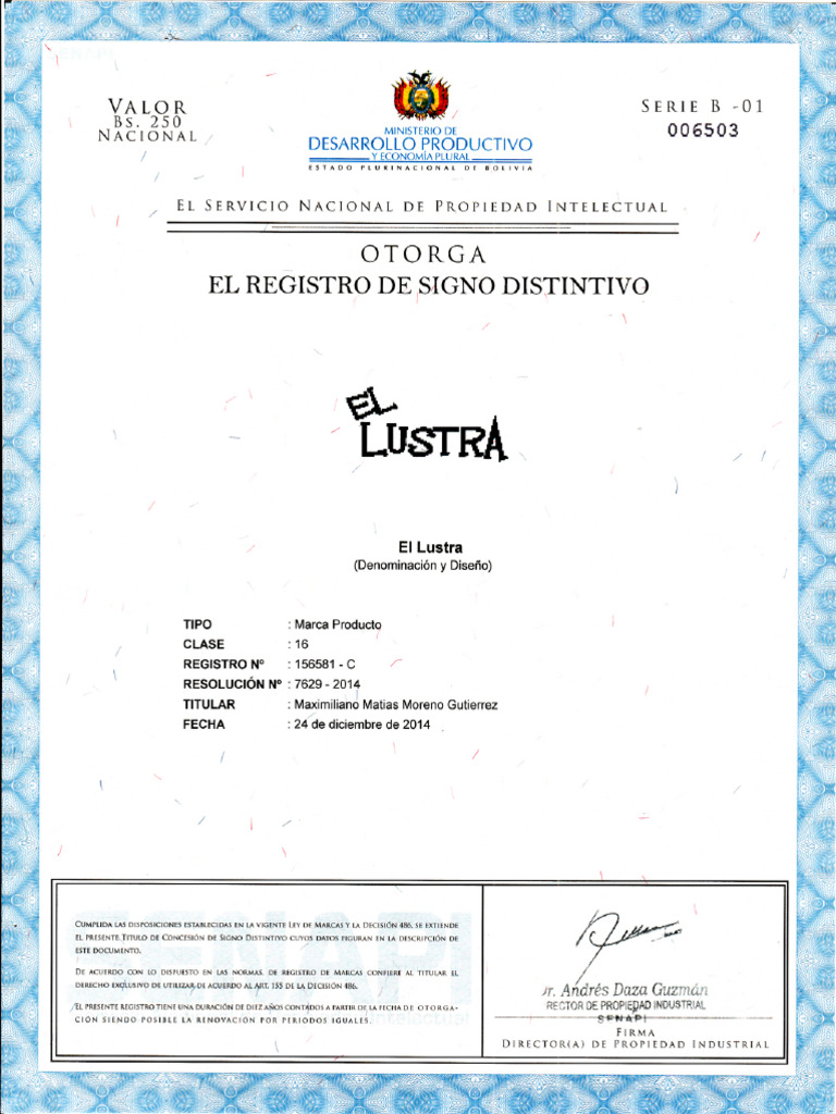 Senapi Registro Lustra | PDF