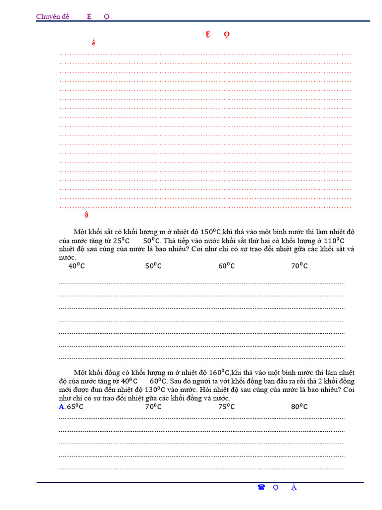 Bài 3 Vdc Nhiệt Học (Đề Cách Dòng) | PDF