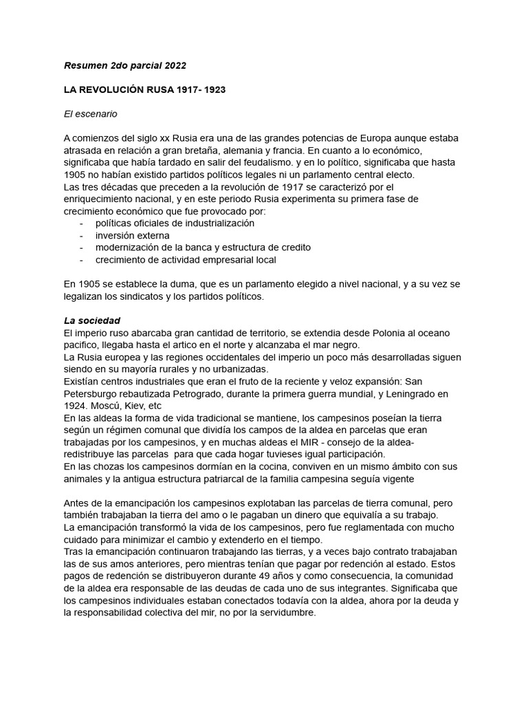 Resumen Rev Rusa y Demas | PDF