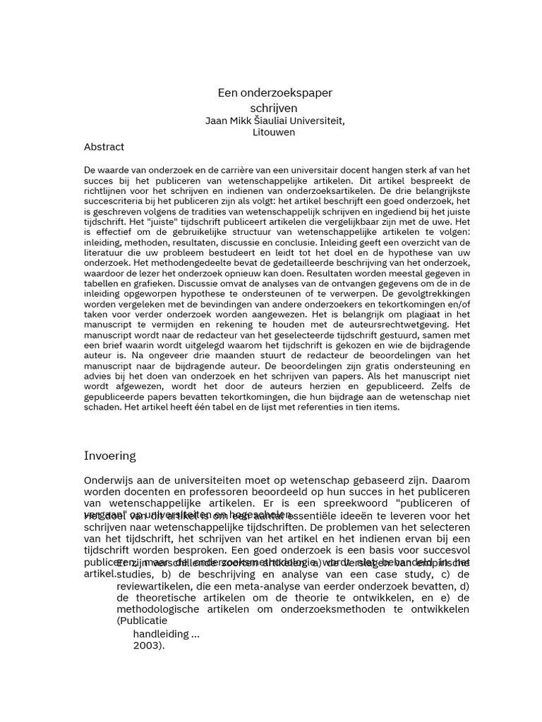 Een Onderzoekspaper Schrijven: Invoering | PDF | Reference Works ...
