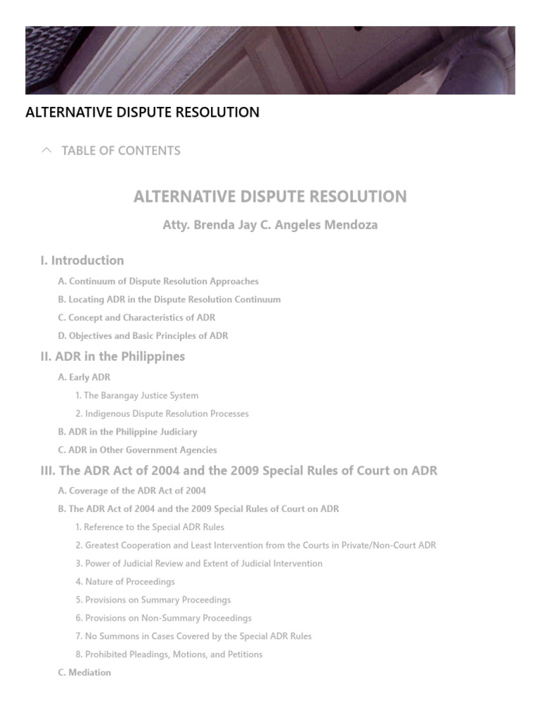ADR Benchbook | PDF