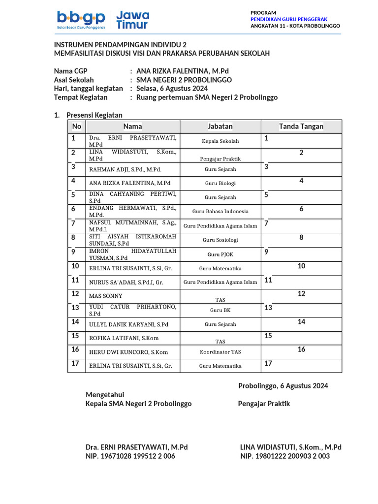 Instrumen Pendampingan Individu 2 | PDF