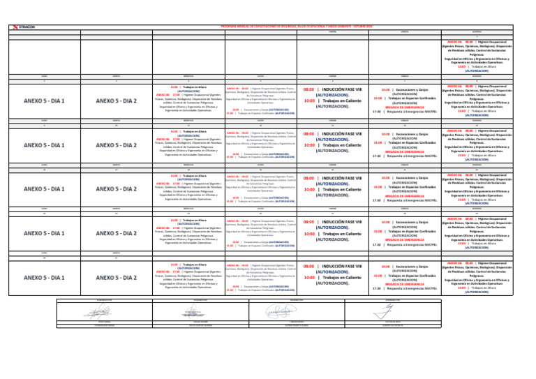 Programa Mensual de Capacitaciones - Octubre | PDF
