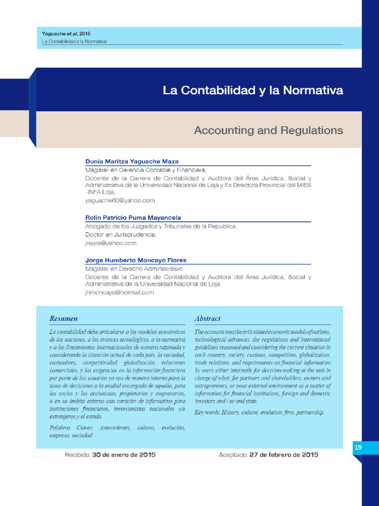 La Contabilidad y La Normativa Contable | PDF