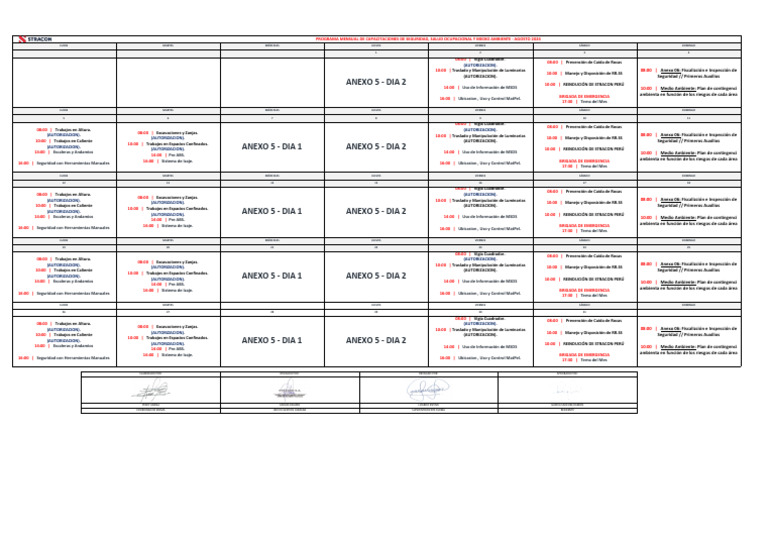 Programa Mensual de Capacitaciones - Agosto | PDF