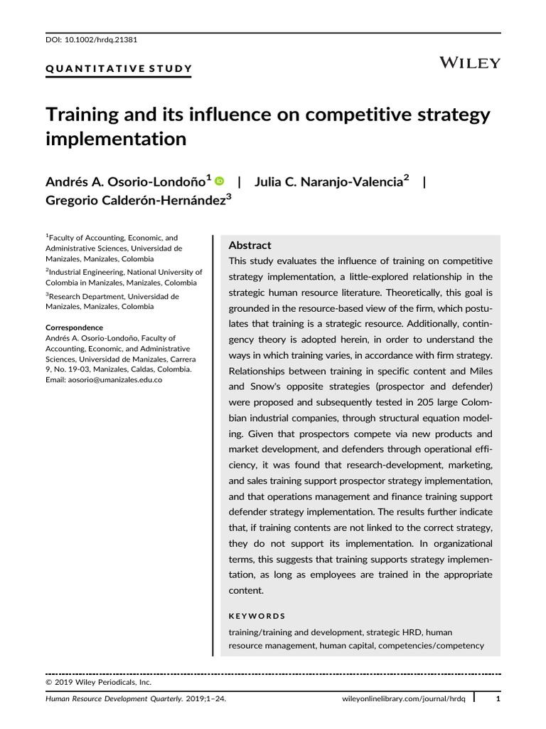 Training and Its Influence | PDF