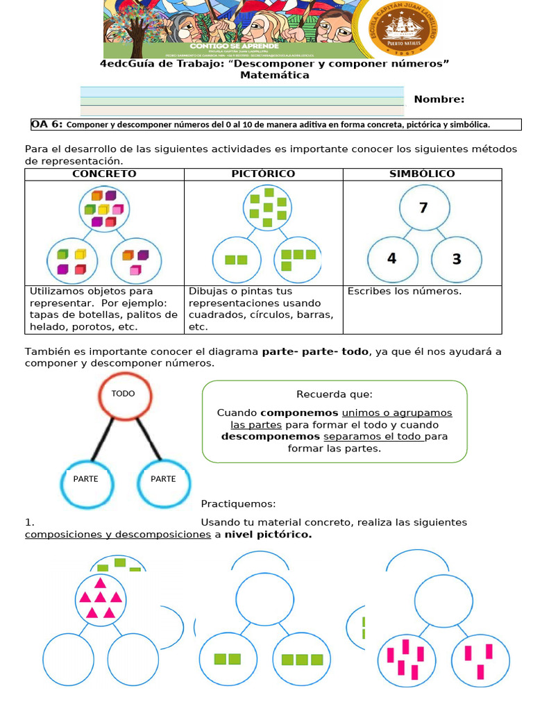 Matemática Componer y Descomponer 1° Básico 02 y 05 de Abril | PDF