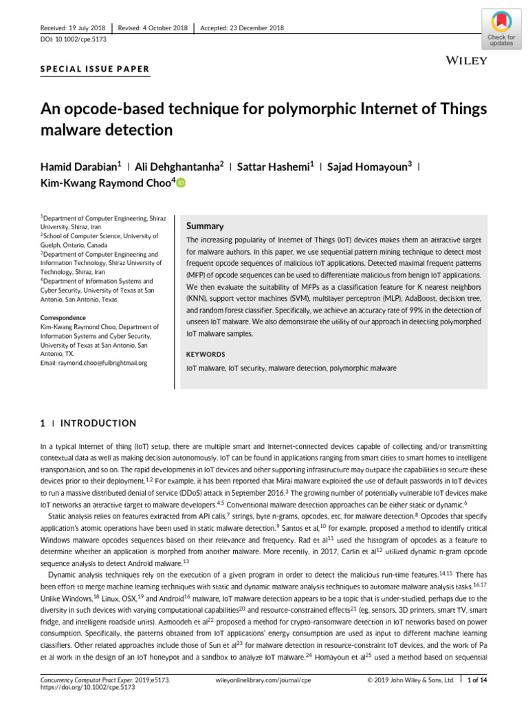 2-An Opcode-Based Technique For Polymorphic Internet of Things | PDF