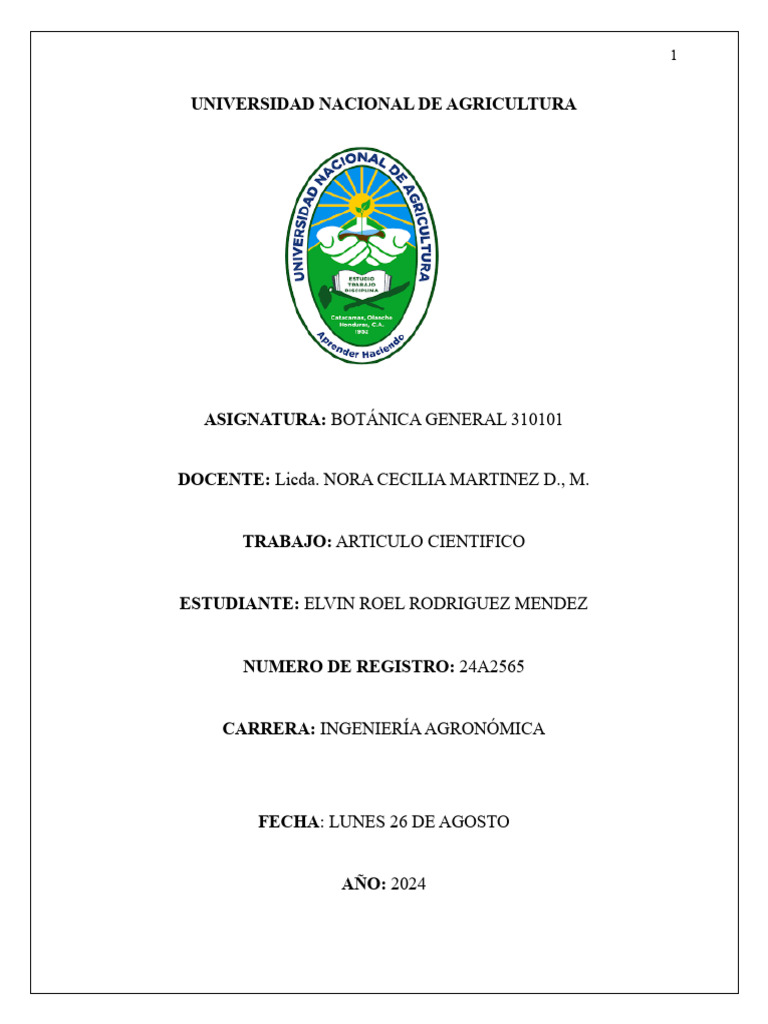Articulo Cientifico de Una Planta Botanica-1 | PDF