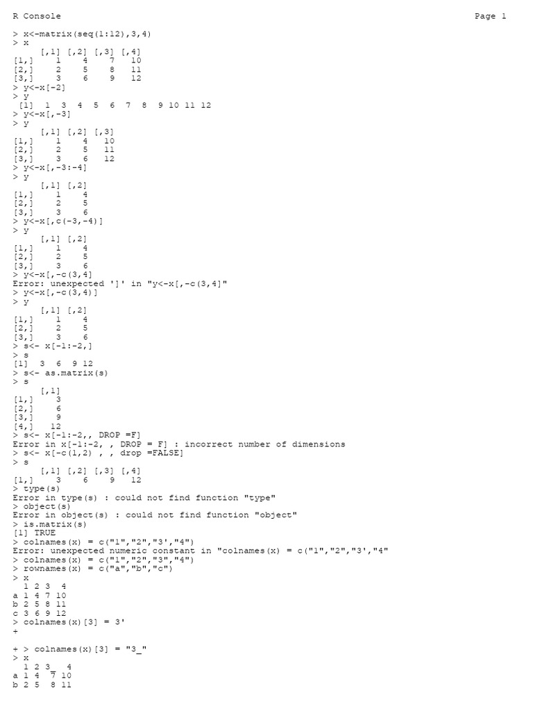 R Matrix | PDF