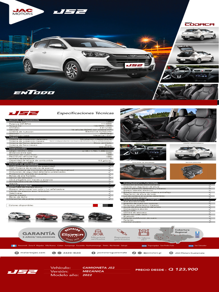 Especificaciones de la Camioneta JS2 | PDF | Vehículo de motor | Industria automotriz