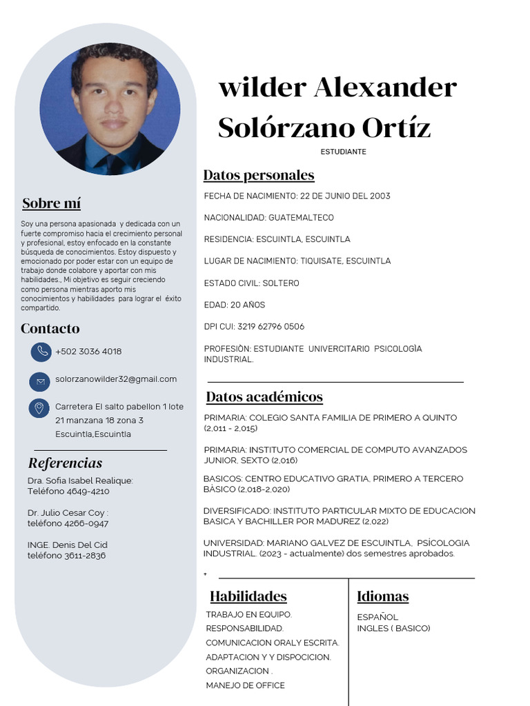 Currículum. WILDER - SOLÓRZANO. | PDF