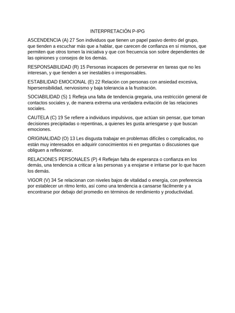 Interpretacion P-Ipg | PDF