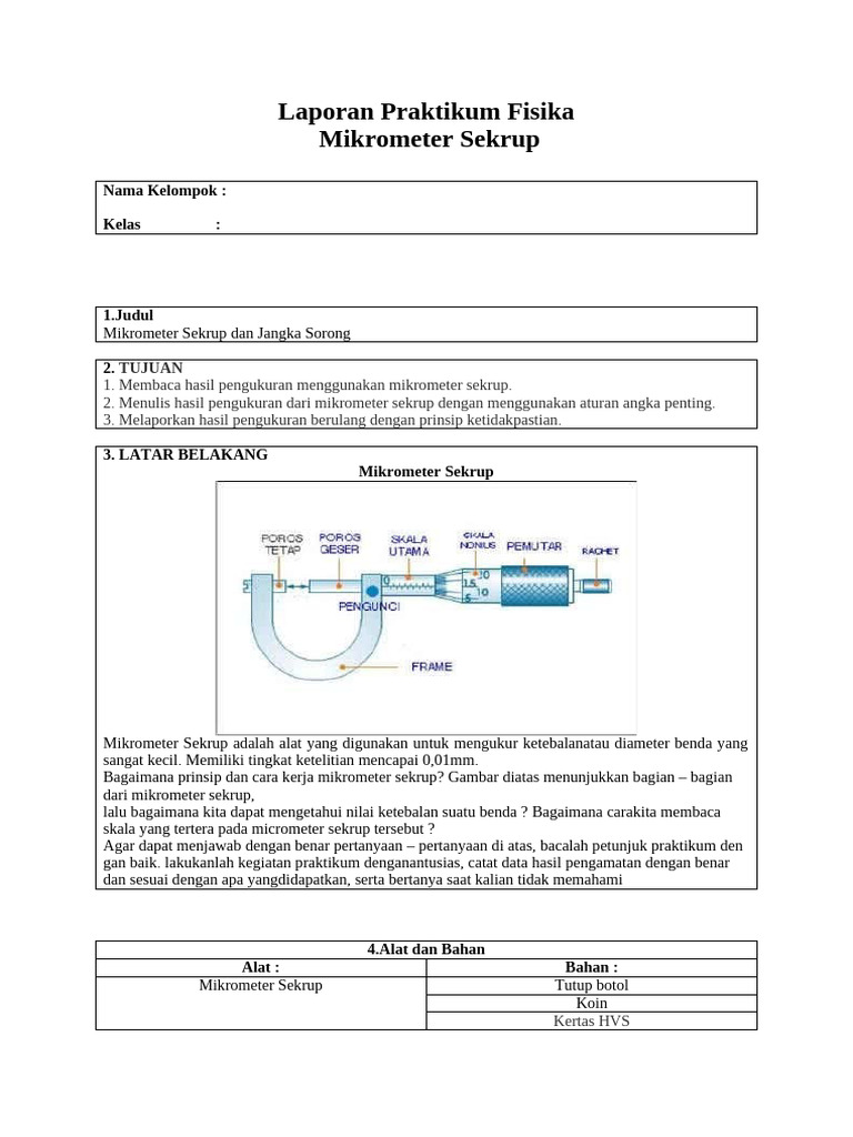 Laporan_Praktikum_Fisika_Mikrometer_Sekr | PDF