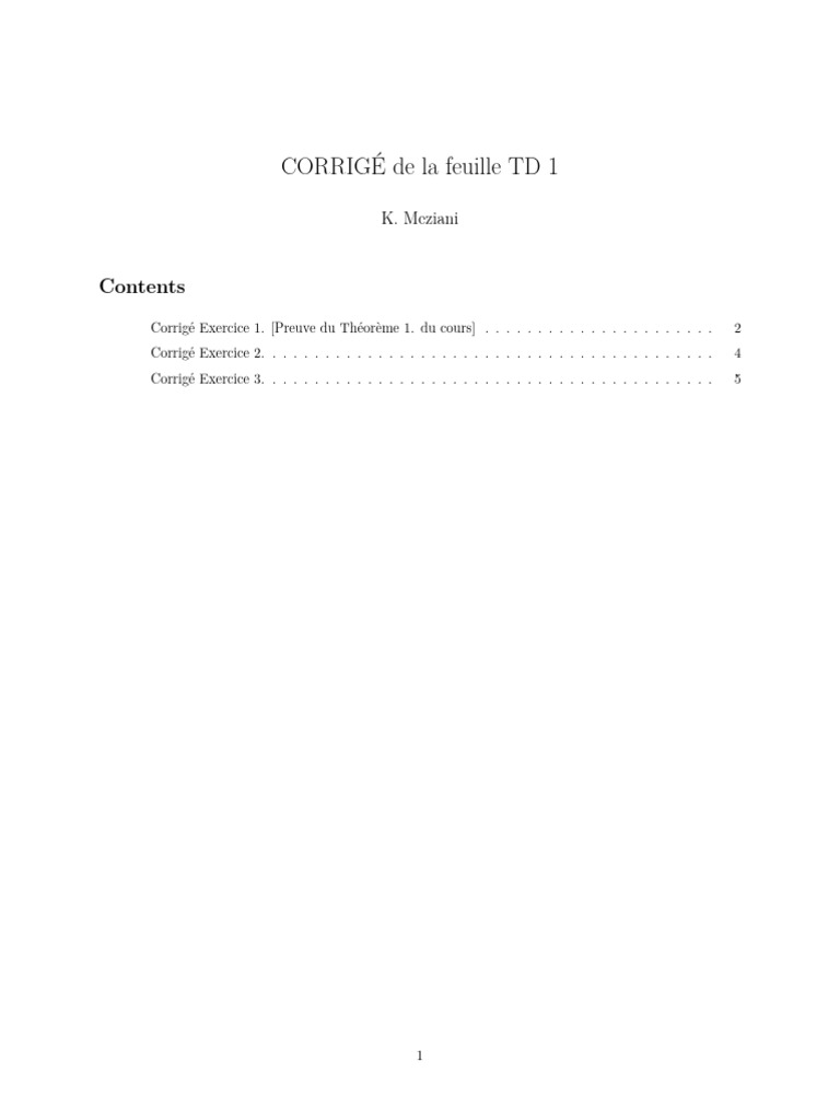 TD1 CORR Etudiant | PDF