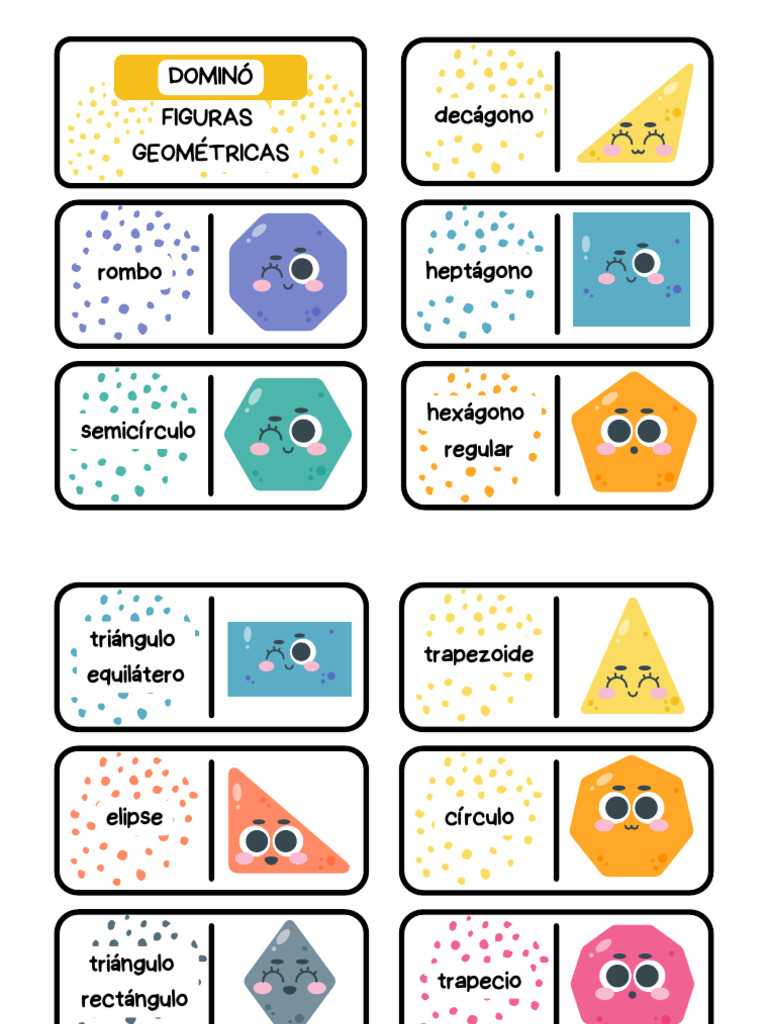 Dominó de Figuras Geométricas para Imprimir | PDF