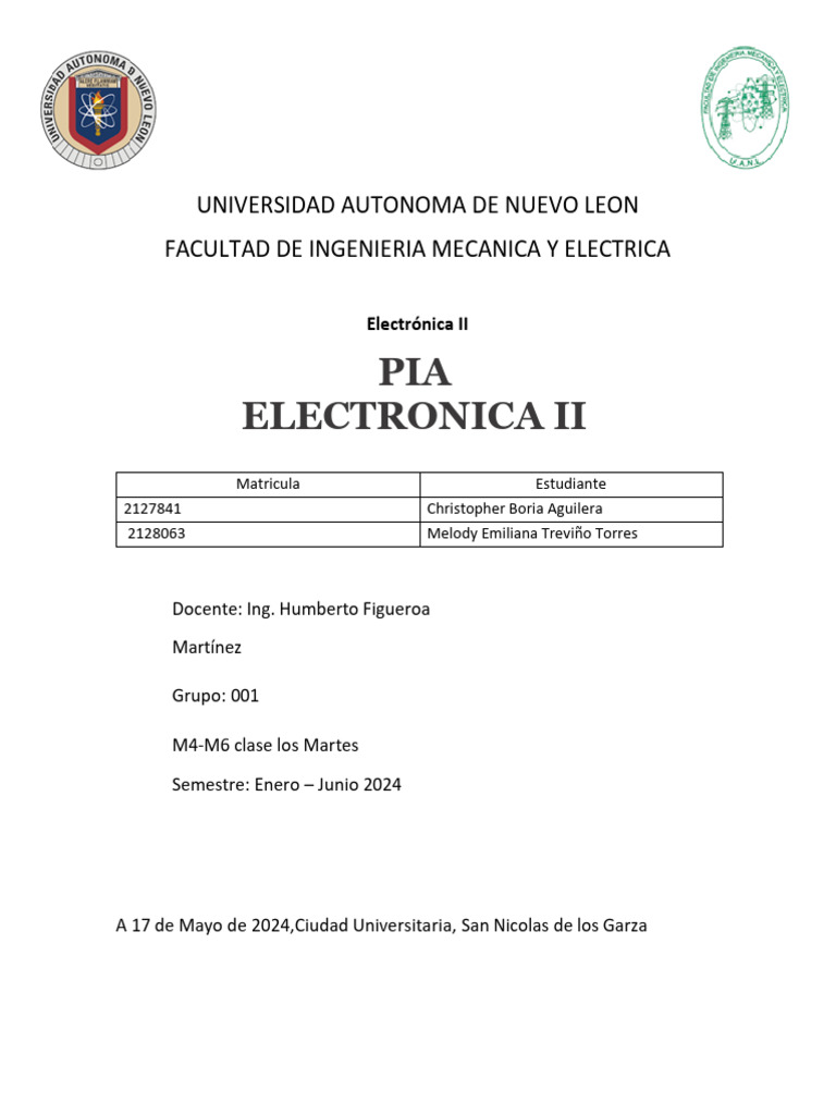 PIA Electronica 2 | PDF