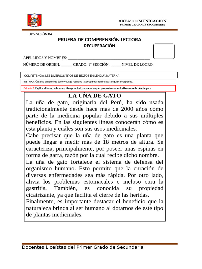 Ud5 Lee - Examen de Recuperación | PDF