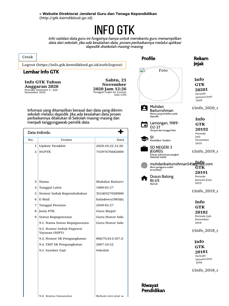 Info GTK Muhdan | PDF
