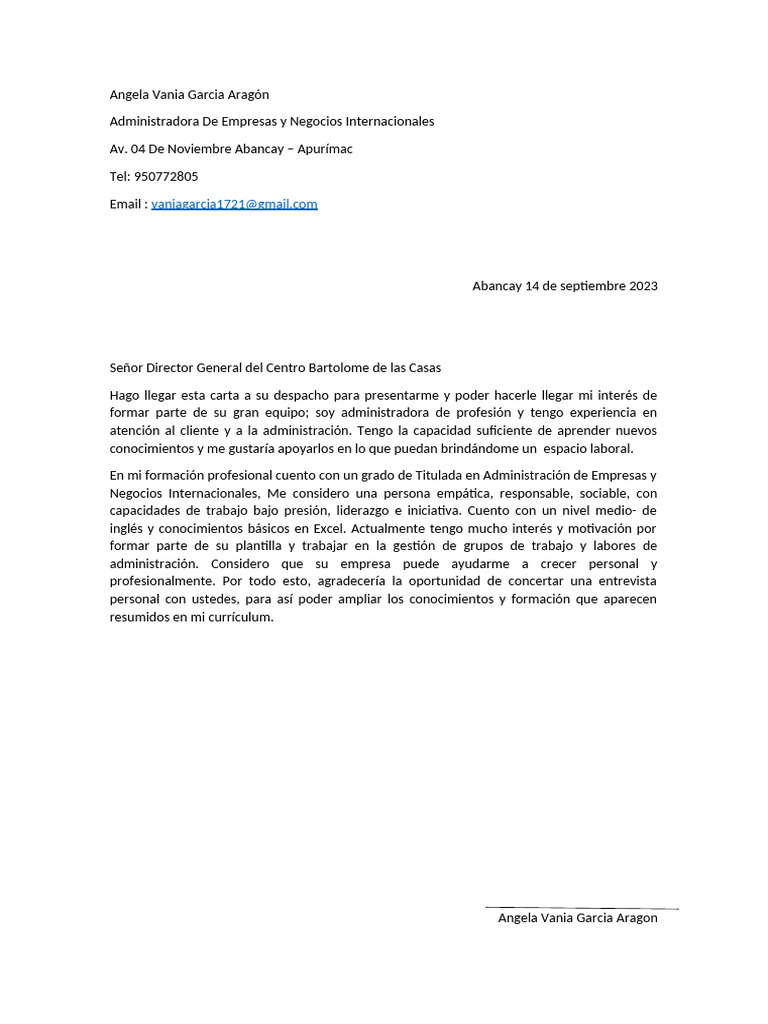 Carta Angela Vania | PDF