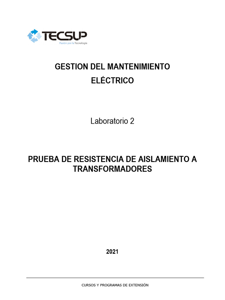 L 2 - Prueba de Resistencia de Aislamiento de Transformadores | PDF