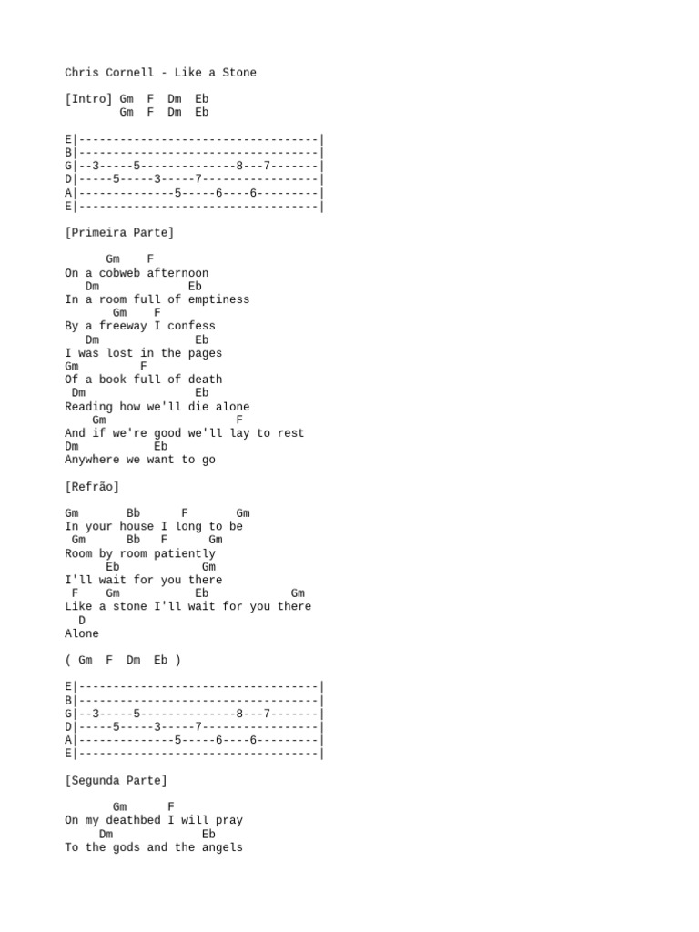 Chris Cornell - Like A Stone | PDF