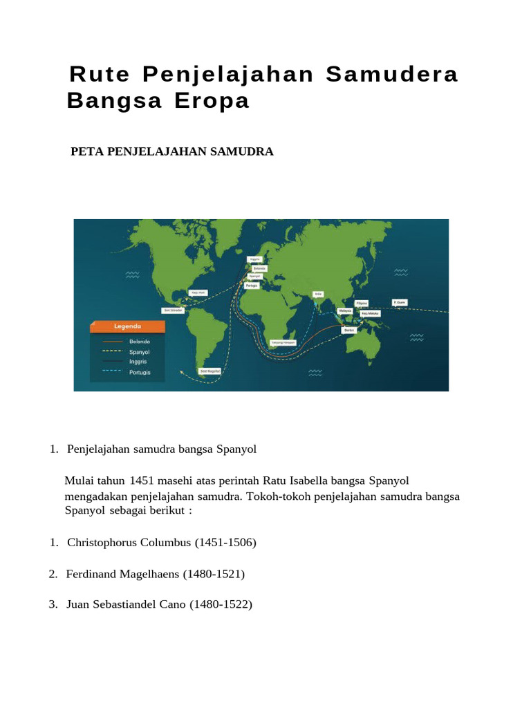 Rute Penjelajahan Samudera Bangsa Eropa Pulihkan | PDF