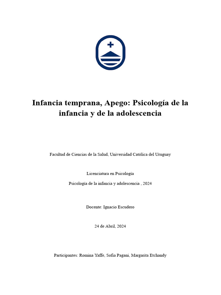 Corregido. Apego G2. Yaffe, Pagani, Etchandy | PDF