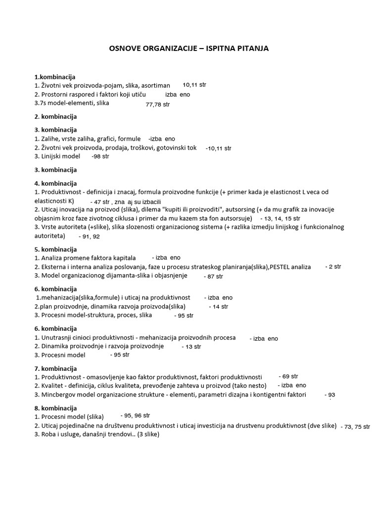 OO Kombinacije Sa Stranama | PDF