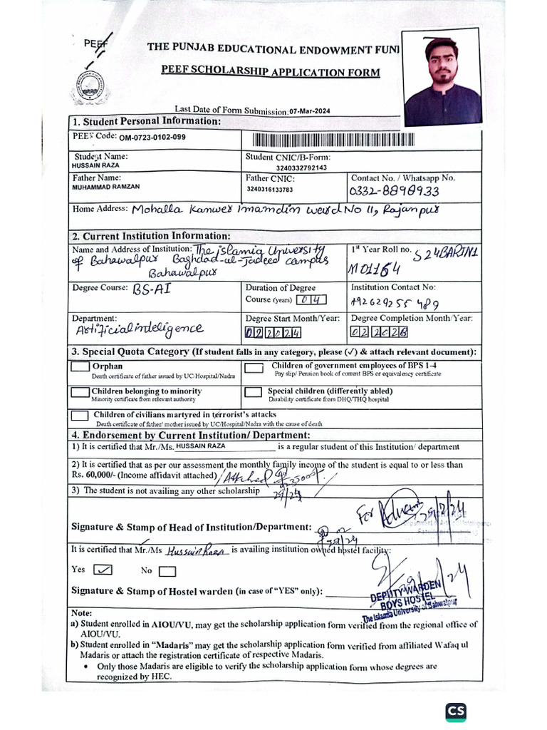 Hussain Raza . PEEF Coad .OM-0720-0102-099 | PDF