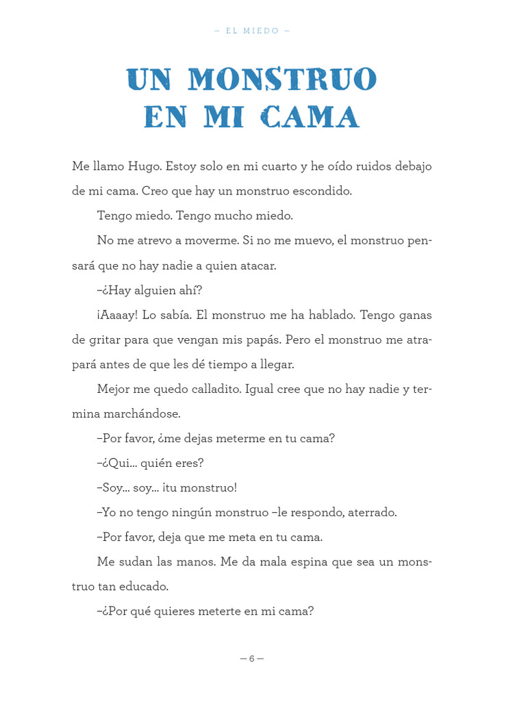 Un Monstruo en Mi Cama. Libro Emociones | PDF