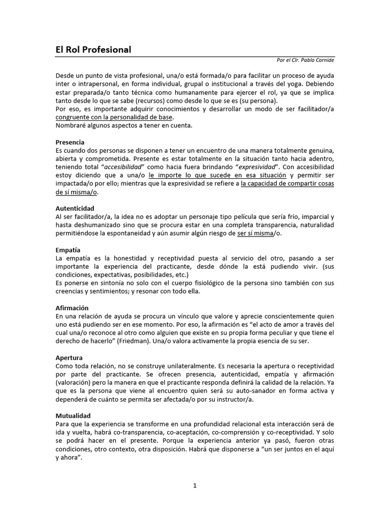 El Rol Profesional | PDF | Análisis FODA | Experiencia