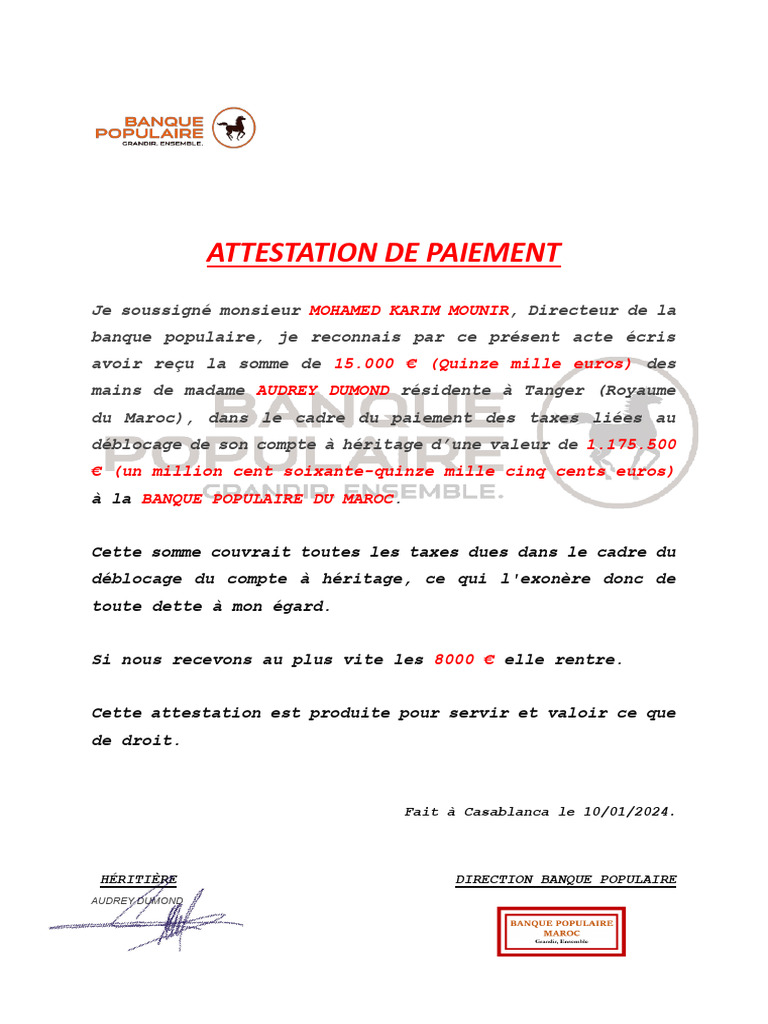 Attestation de Paiement | PDF