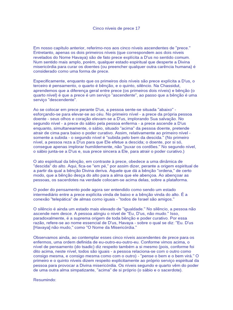 Cinco Níveis de Prece 17 | PDF