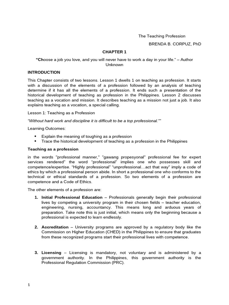 Teaching Profession | PDF